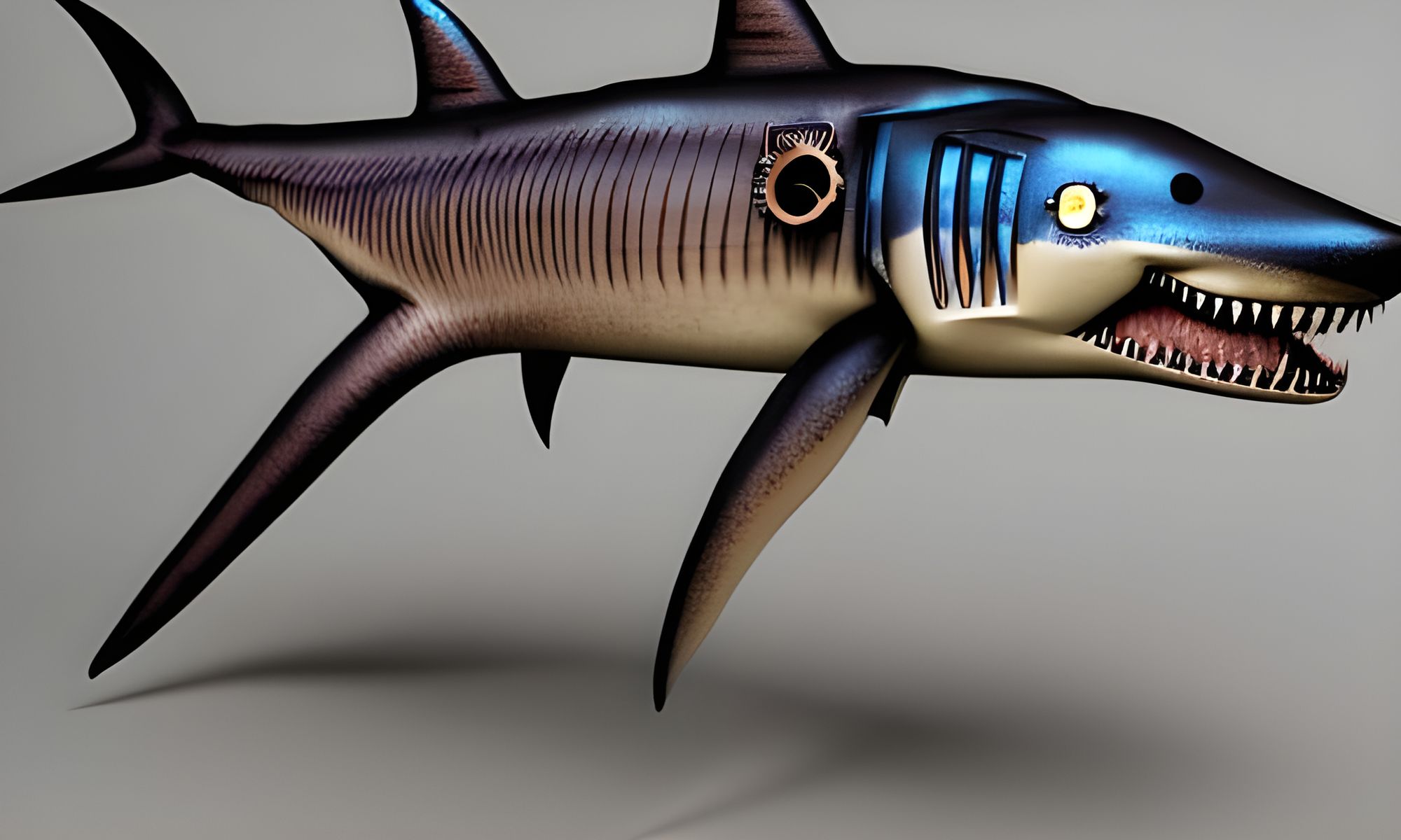 Steampunk Robotic Sharks : r/nightcafe