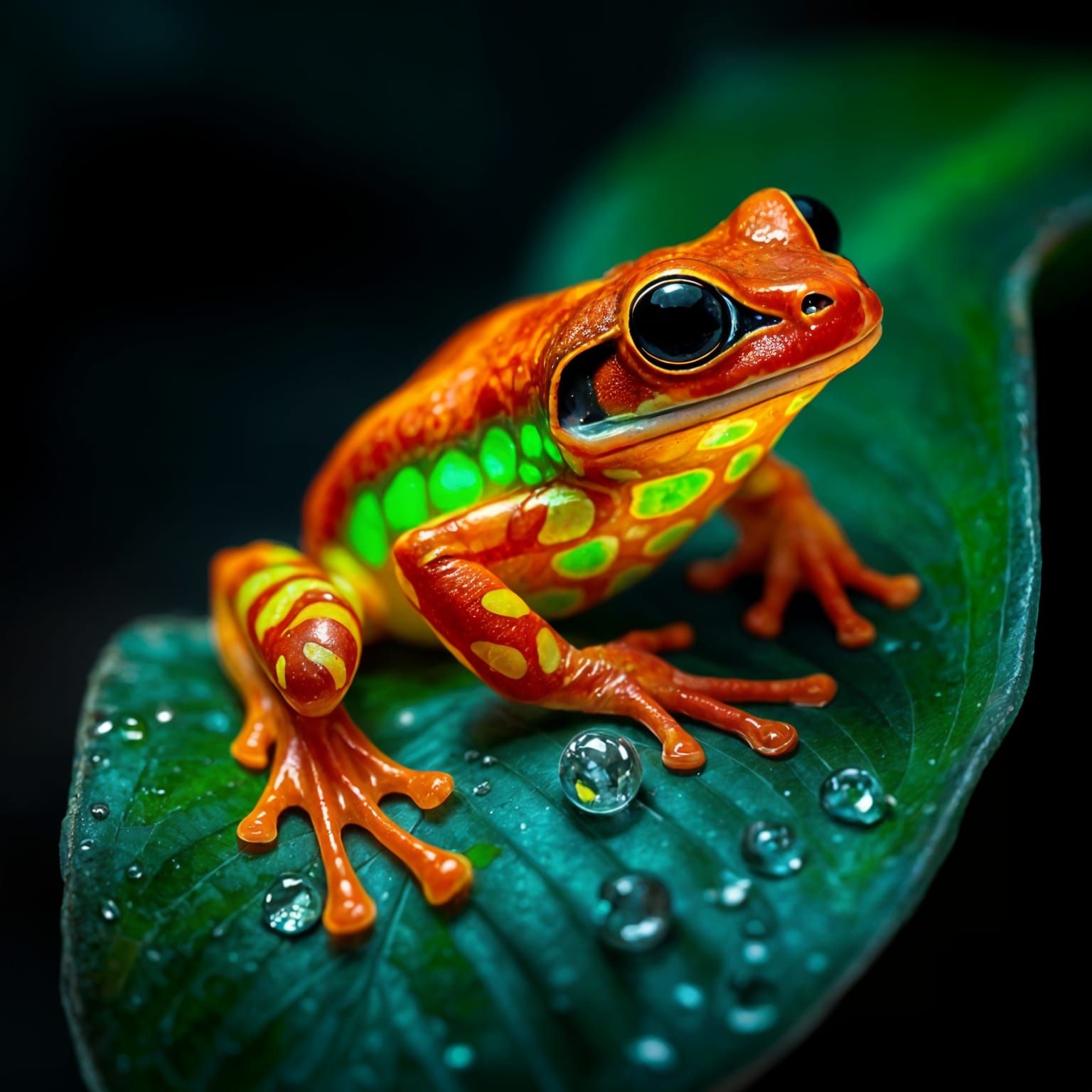 The Ember Veil Frog - Ethereal Frog in a Twilight Rainforest...