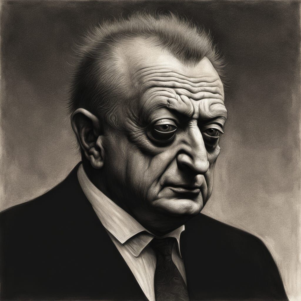 Surreal Portrait of Rodney Dangerfield in Dark Pol... - AI Art