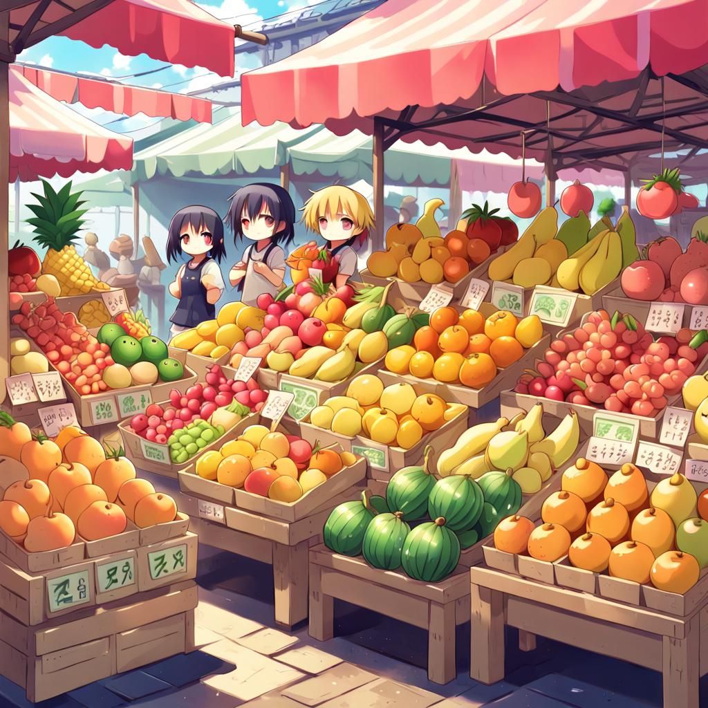 Fruit Market VIII - AI Generated Artwork - NightCafe Creator