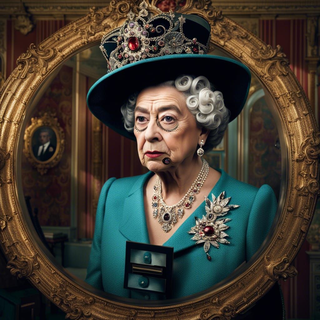 Beautiful photo of Queen Elizabeth the first in front of her make-up ...