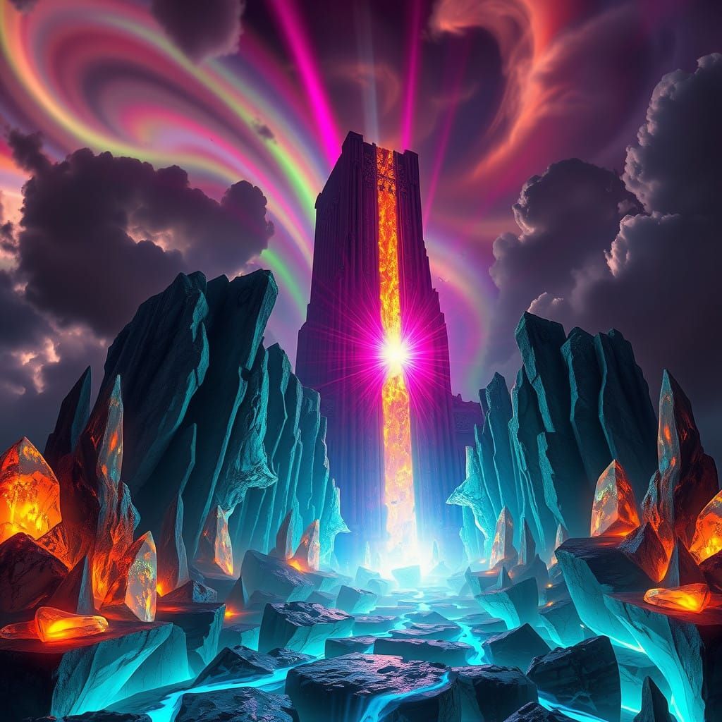 Dreamlike Library of Swirling Shadows and Radiant ... - AI Art