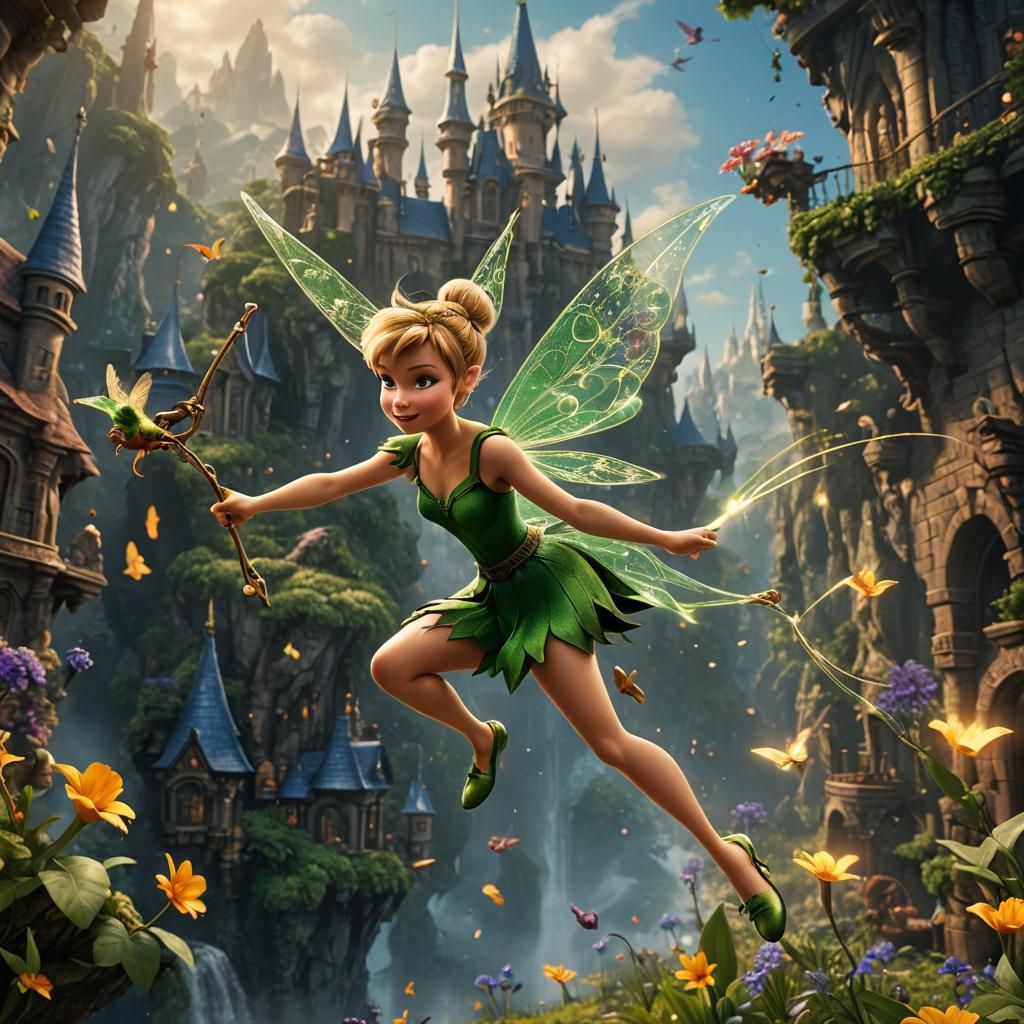 Tinker Bell flying high - AI Generated Artwork - NightCafe Creator