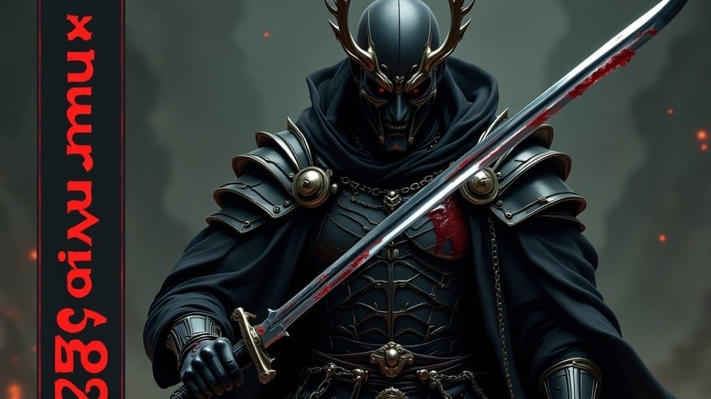 Armored Samurai in Bloody Glory - AI Art