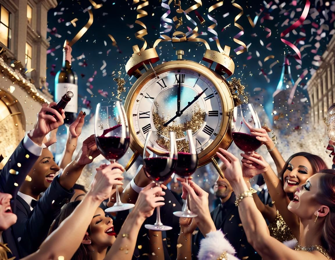 Countdown to New Year 2024 - AI Generated Artwork - NightCafe Creator