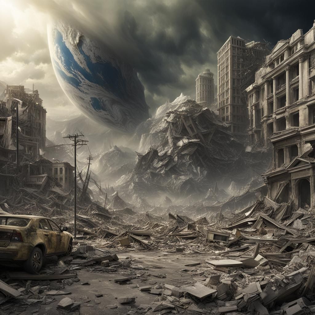 Natural disaster ends the world - AI Generated Artwork - NightCafe Creator