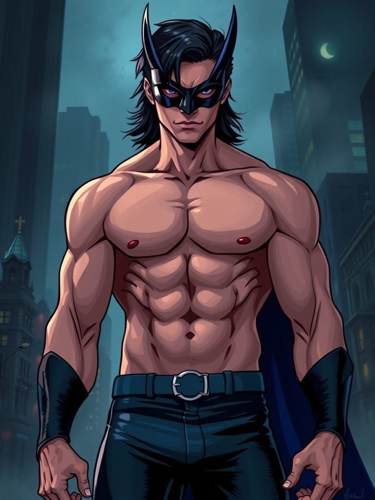 Cel-Shaded DC Comics-Inspired Male Figure in Dark ... - AI Art