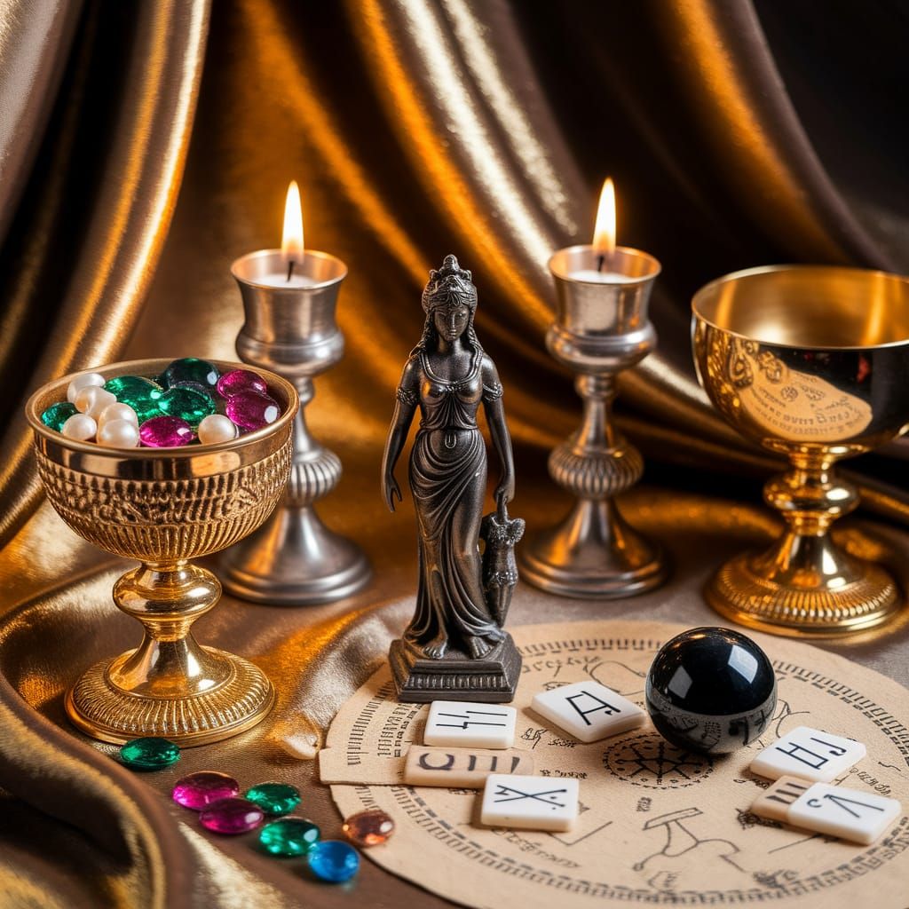 Goddess of Fortune Altar - Golden Altar to the Goddess of Fo...