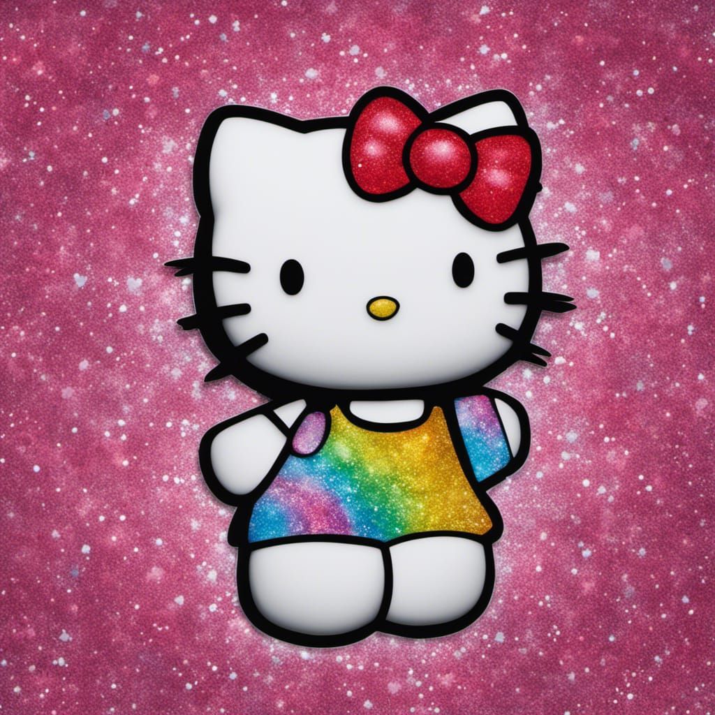 Glittersploding Hello Kitty - AI Generated Artwork - NightCafe Creator