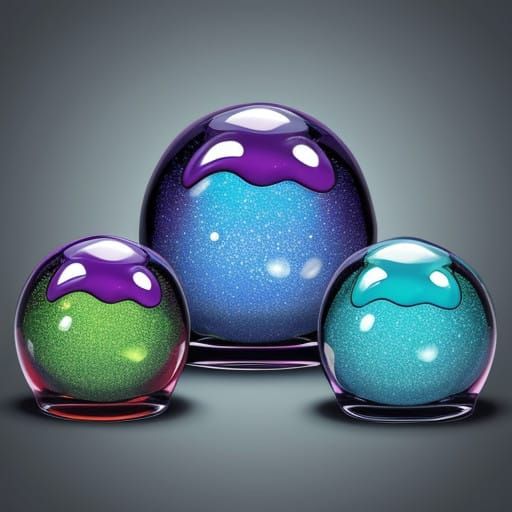 Vibrant Trio of Slimes with Unique Shapes and Expr... - AI Art