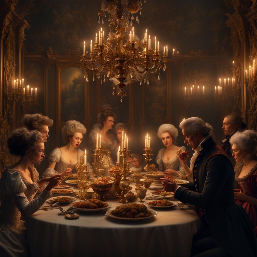 Rococo dinner party - AI Generated Artwork - NightCafe Creator