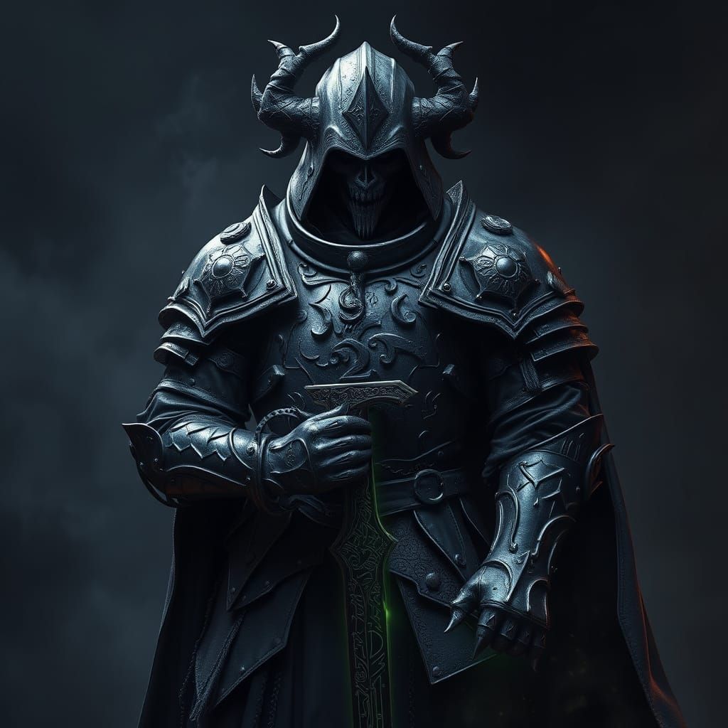 Dark Knight Armor Radiates Evil Aura with Twisted ... - AI Art