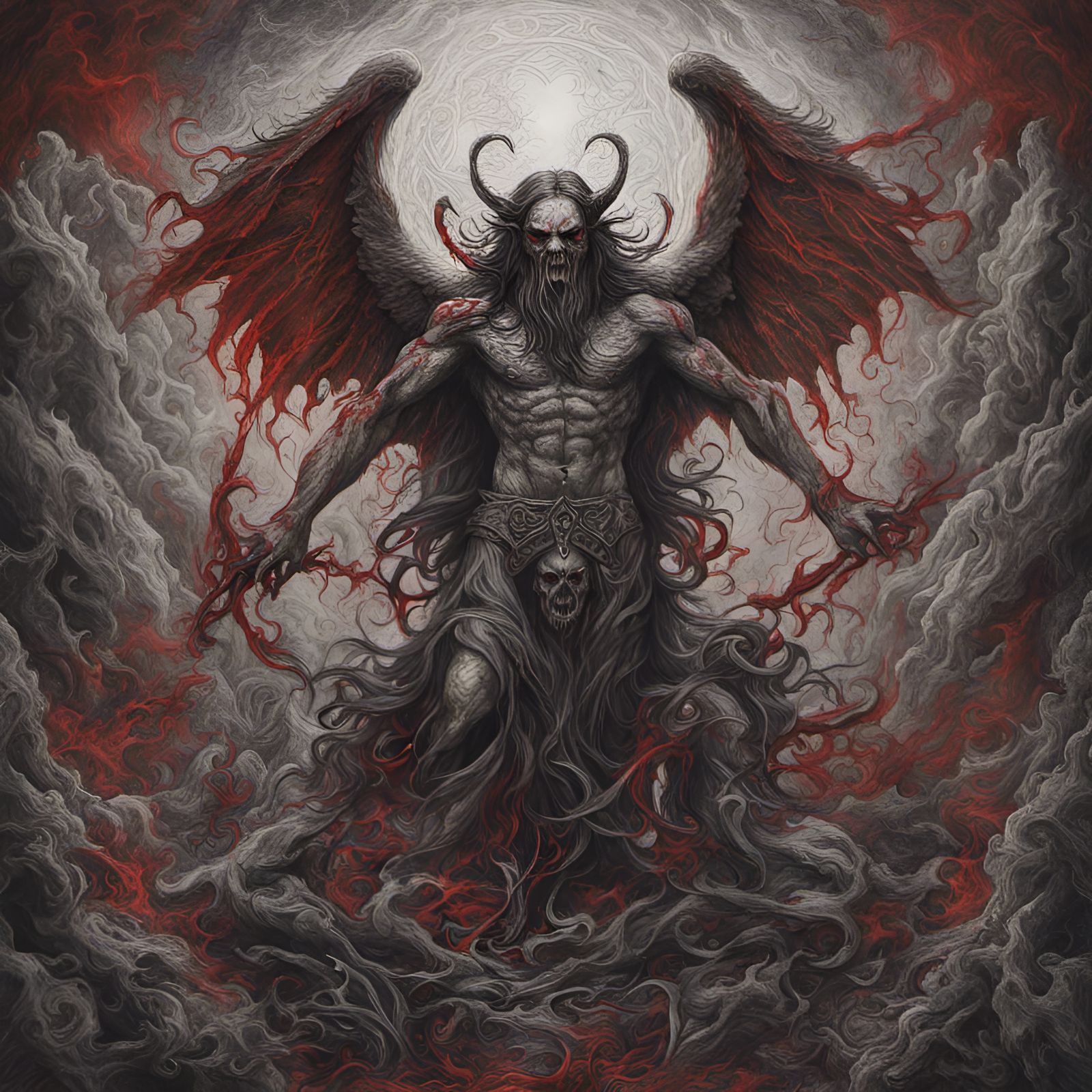 The demons of hell fight the fallen angel in hell red mist celtic ...