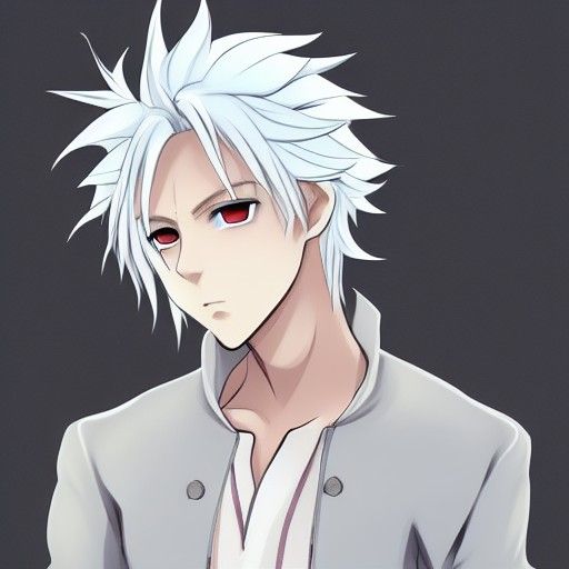 White haired anime man - AI Generated Artwork - NightCafe Creator