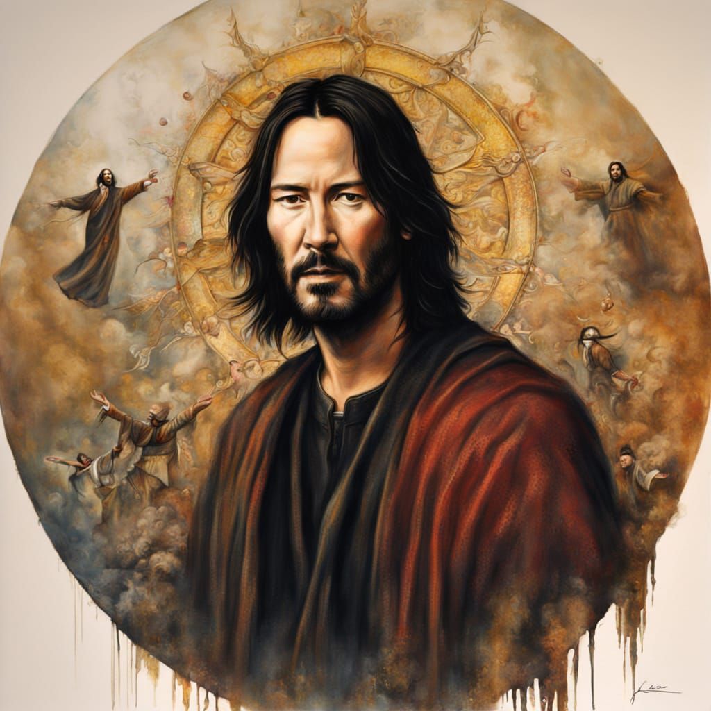 Keanu Reeves as a Modern Jesus Figure in Art - AI Art