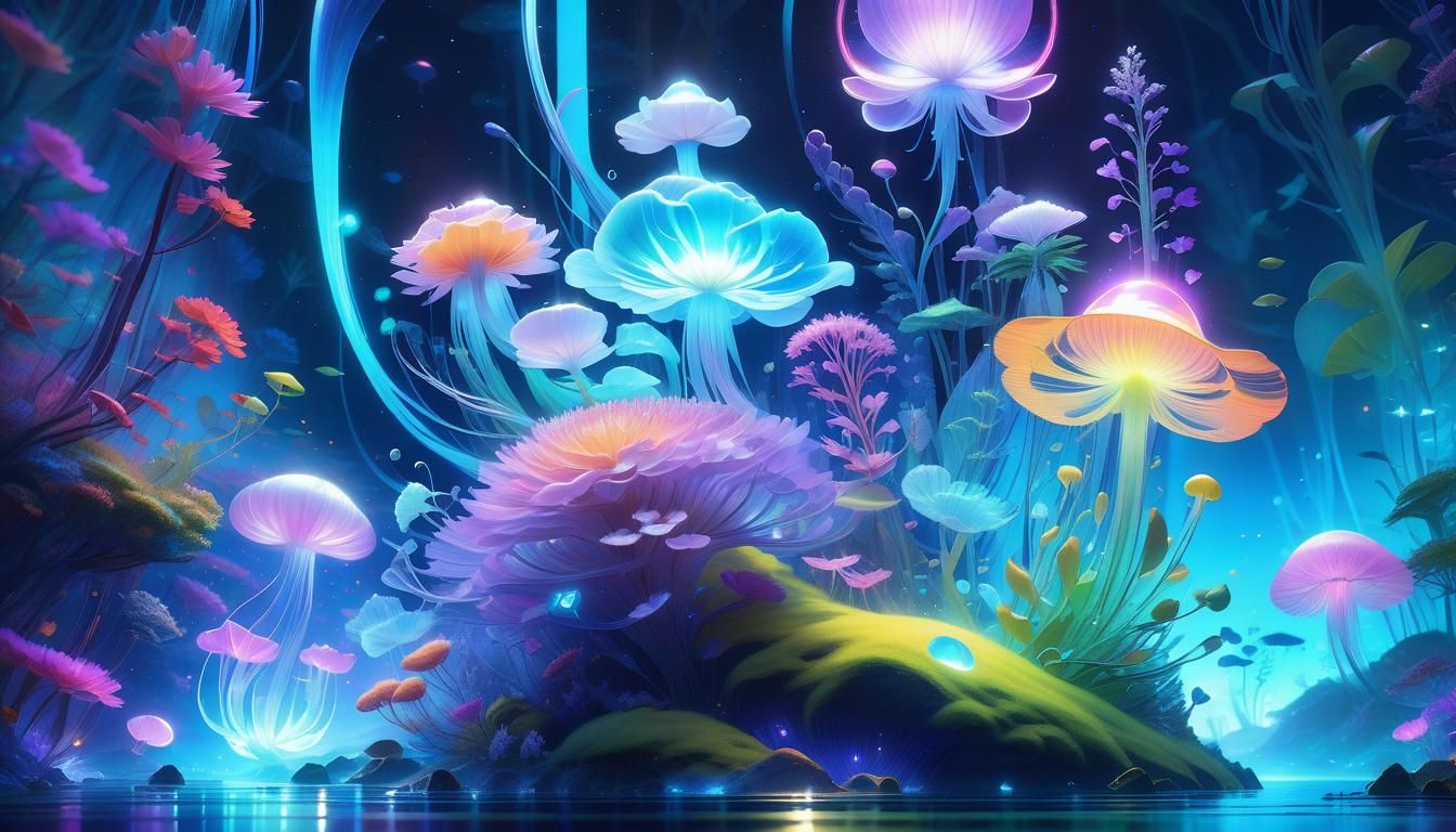 Biolume Landscape - AI Generated Artwork - NightCafe Creator
