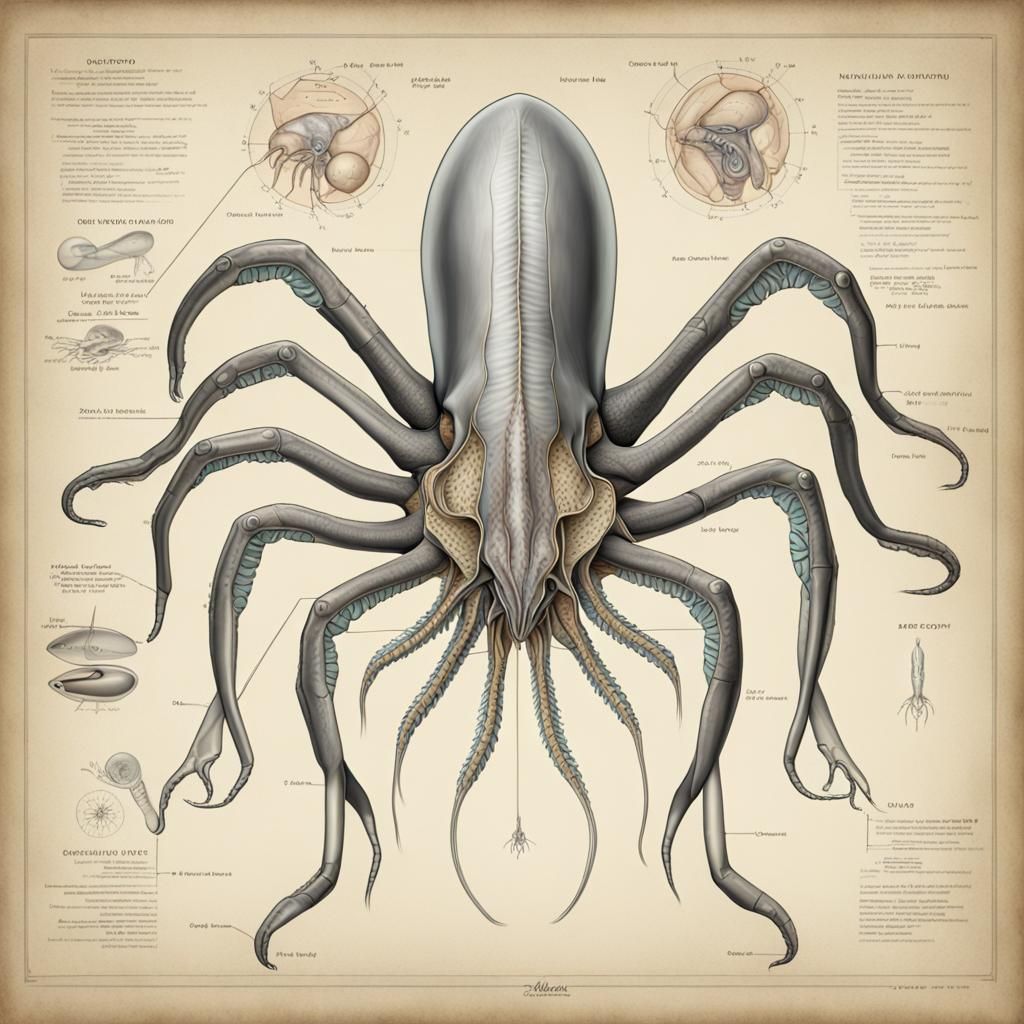 Alien spider-squid creature anatomy" - AI Generated Artwork - NightCafe ...