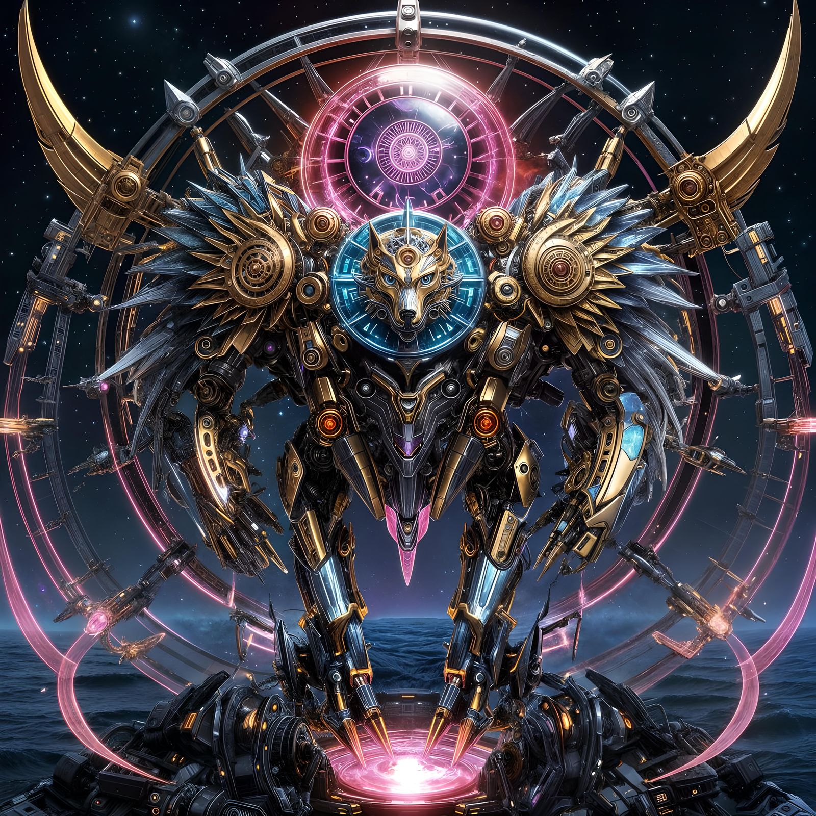 Mecha Wolf - AI Generated Artwork - NightCafe Creator