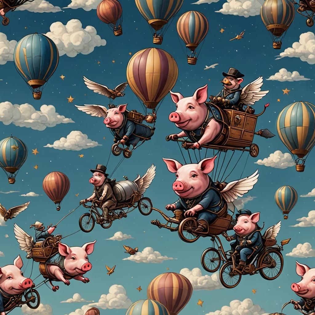 FLYING_PIGS_1_YUP_PIGS_FLY - AI Generated Artwork - NightCafe Creator