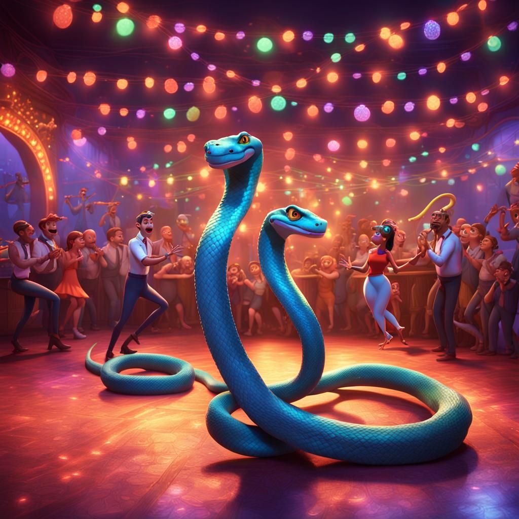 Snakes on the dance floor - AI Generated Artwork - NightCafe Creator