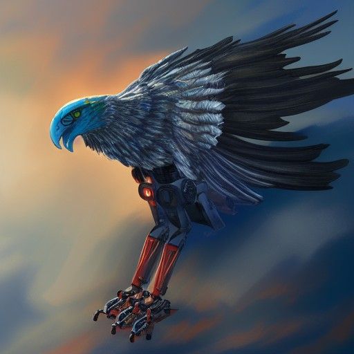 Cyborg Eagle - AI Generated Artwork - NightCafe Creator