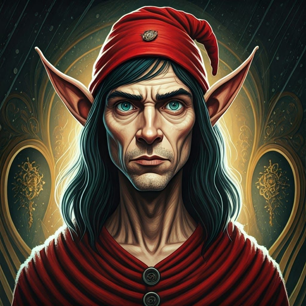 Beautiful Christmas elf. Tim Burton Dan Mumford art deco underground ...