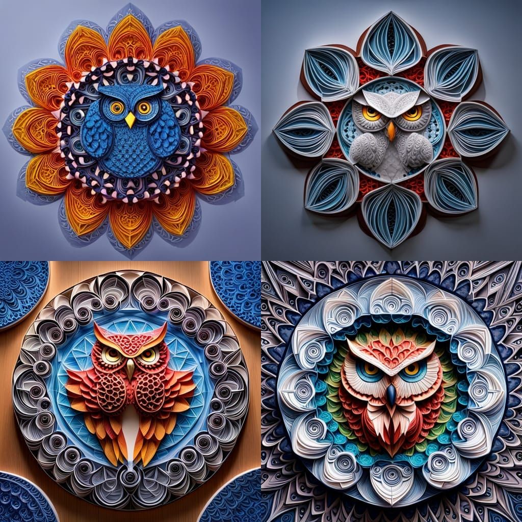 Owl Paper Sculpture - AI Generated Artwork - NightCafe Creator