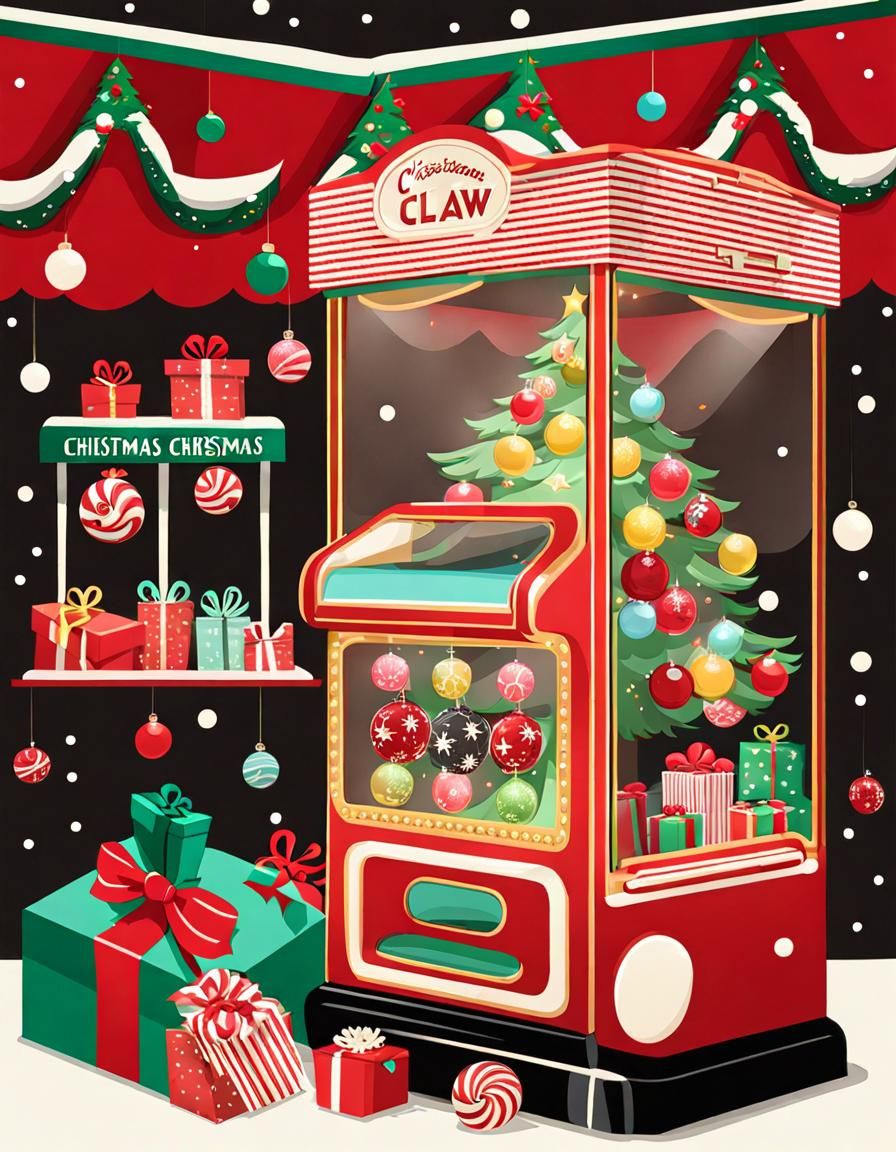 Christmas claw machine - AI Generated Artwork - NightCafe Creator