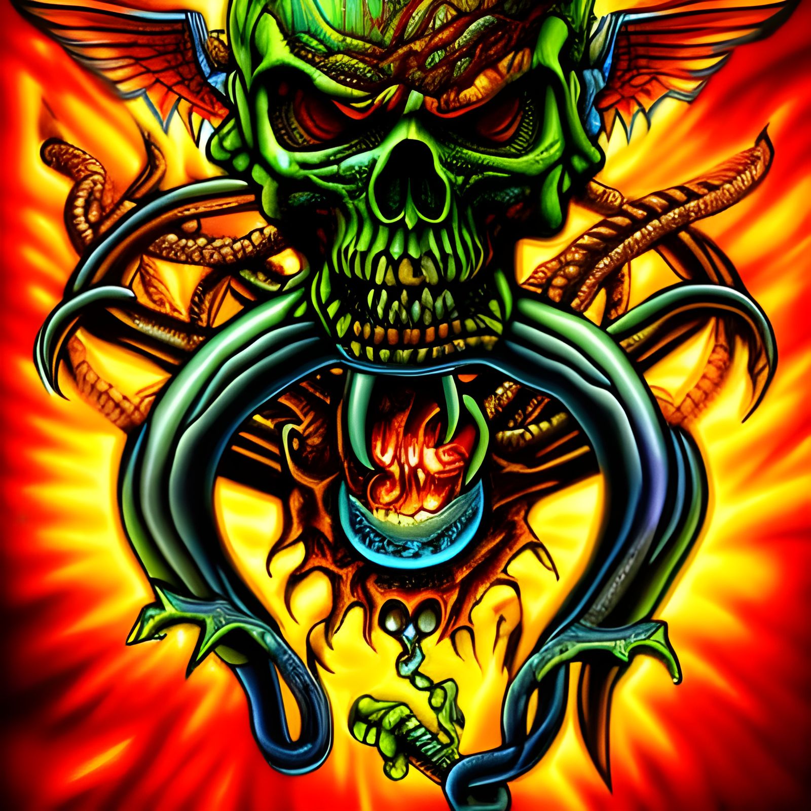 A painting of a Cobra with electricity coming out of it, by Joe Fenton ...