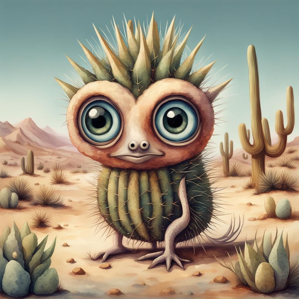 Fantastical Whimsical Adorably Odd Quirky Prickly Desert Creature ...