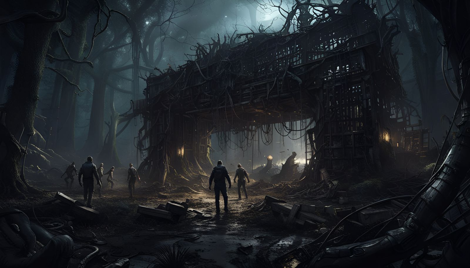 Through a broken cybernetic gateway you see the vast dark future ...