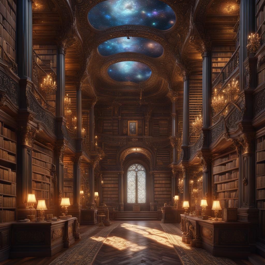 Akashic Magical Library - AI Generated Artwork - NightCafe Creator