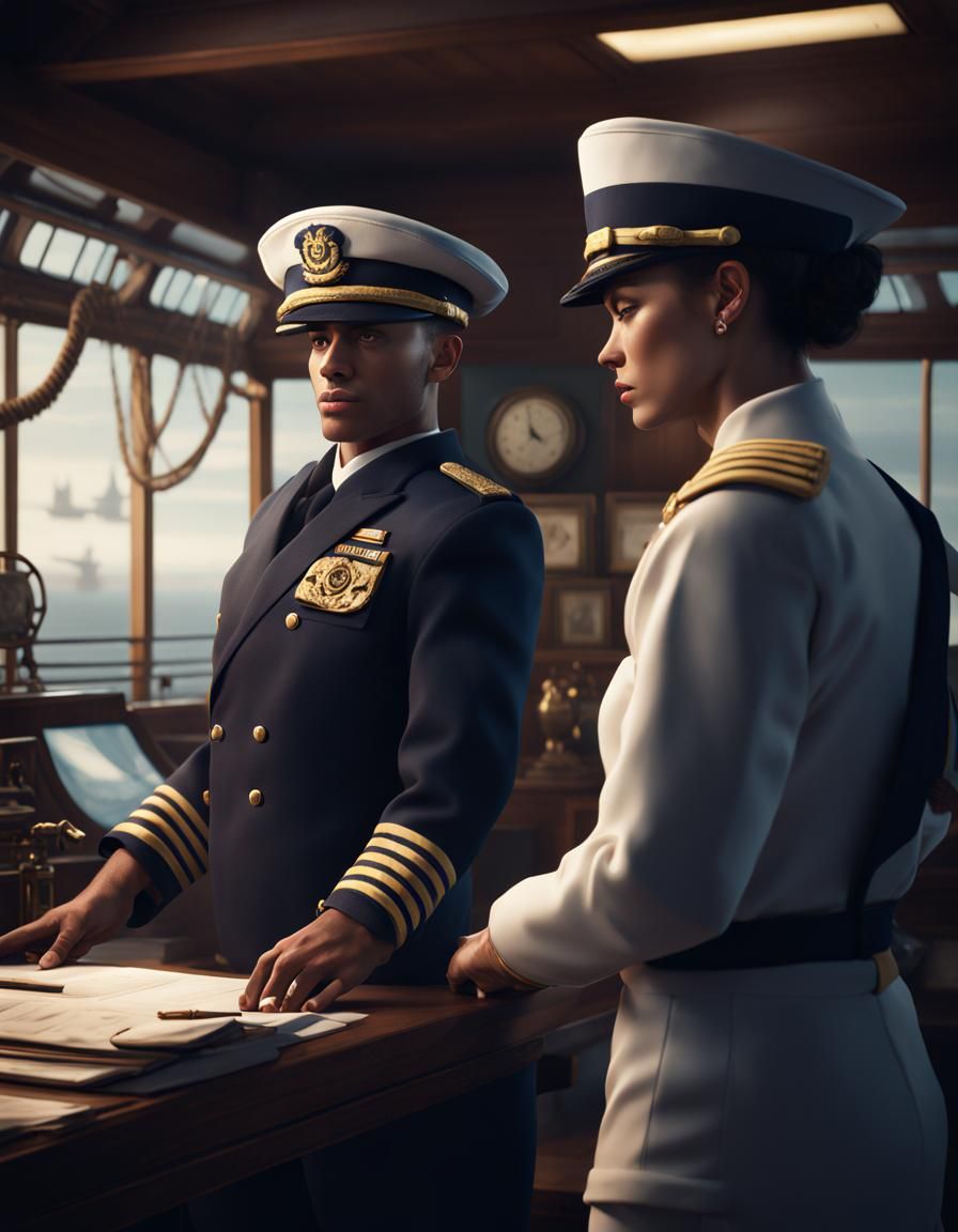 Navy officers - AI Generated Artwork - NightCafe Creator