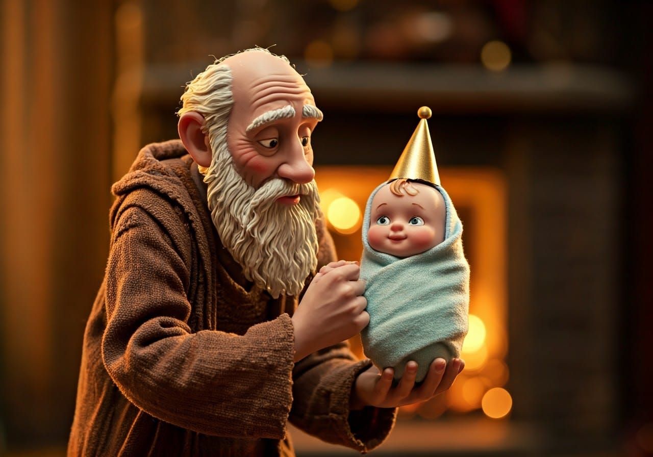 Father Time & Baby New Year 2025.