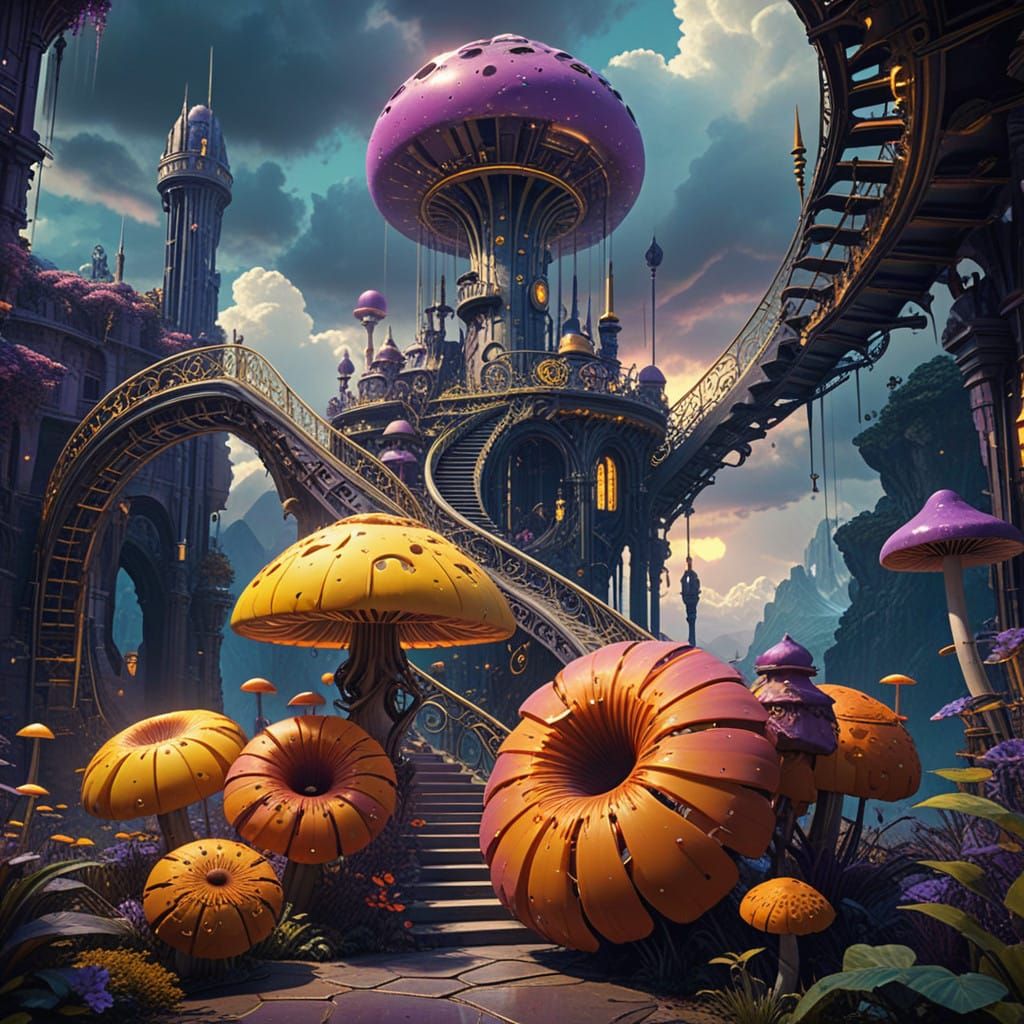 Ethereal Scroll Unfurls in a Dreamlike Skyscape wi... - AI Art