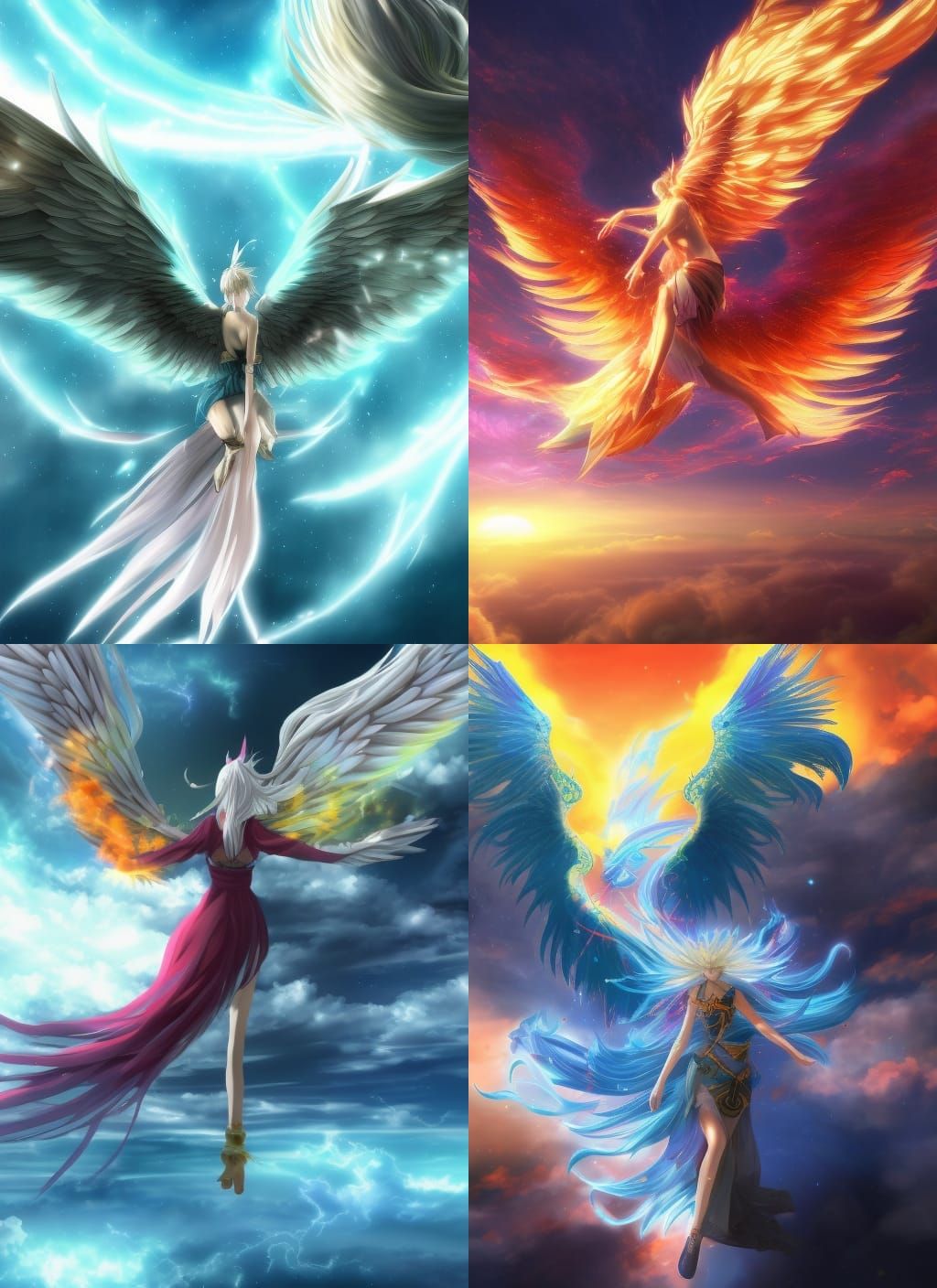 celestial phoenix fantasy anime fantastical 8k resolution concept art ...