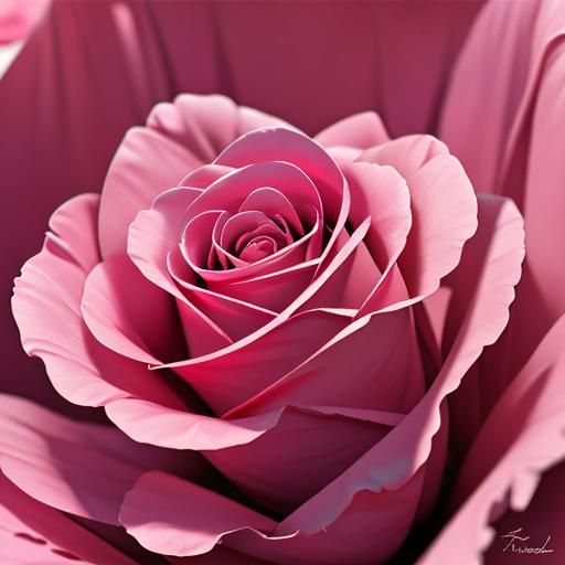Macro photography of the pink petals of a rose, hyperrealism ...