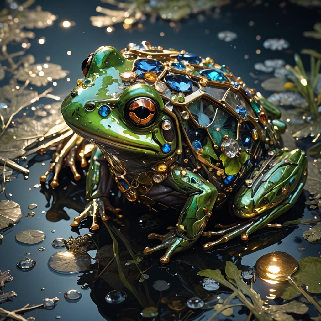 Big frog in a little pond - AI Generated Artwork - NightCafe Creator
