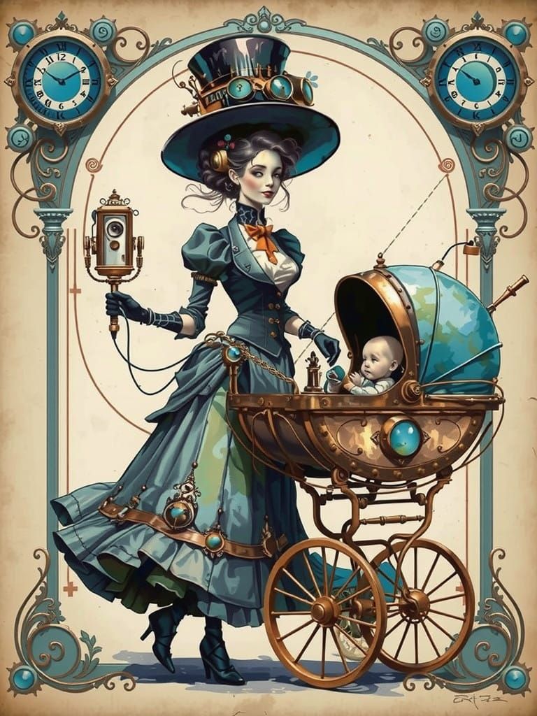 automaton-baby-stroller - Retro-Futuristic Steampunk Mother...
