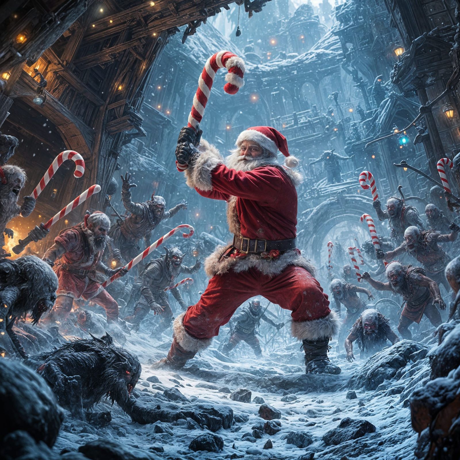 Santa VS Zombie Elves - Santa Battles Zombie Elves in a Fan...