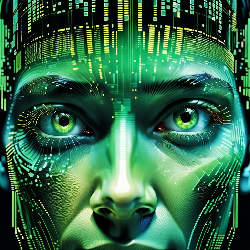 Face in the Matrix - AI Generated Artwork - NightCafe Creator