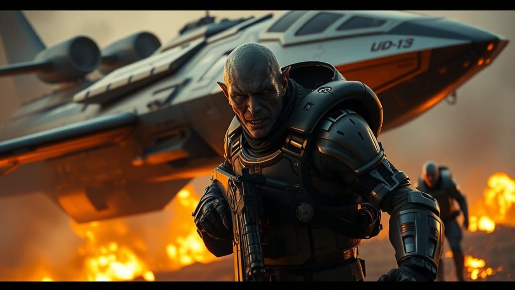 Gritty Futuristic Mutant in Advanced Combat Armor,... - AI Art