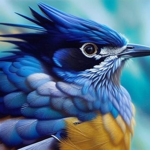 A beautiful blue bird - AI Generated Artwork - NightCafe Creator