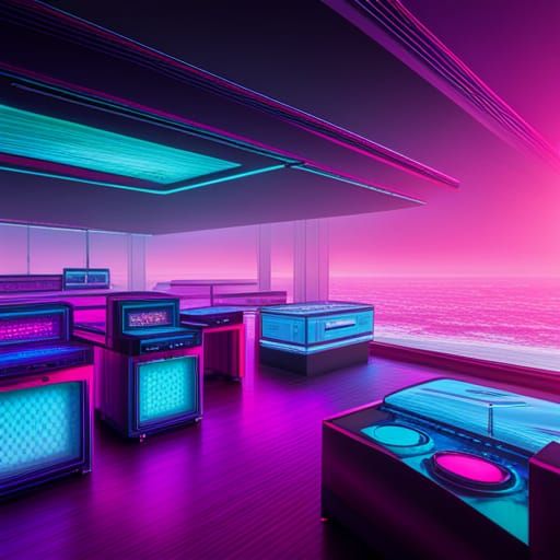 Magic synthwave Music Boxes game room - AI Generated Artwork ...