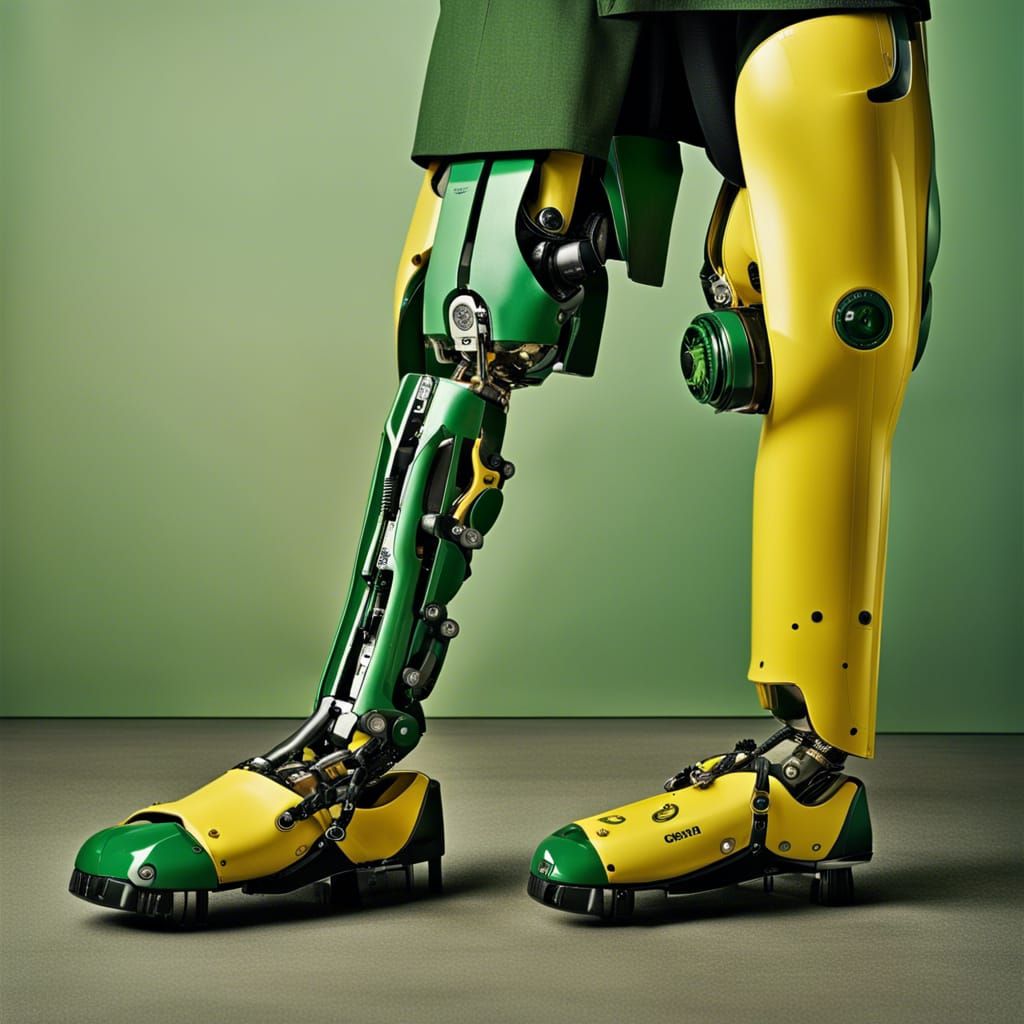 robo leg with green and yellow color - AI Generated Artwork - NightCafe ...