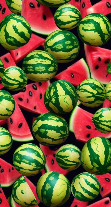 Watermelon galaxy, planets in the shape of watermelons, a magnificent ...