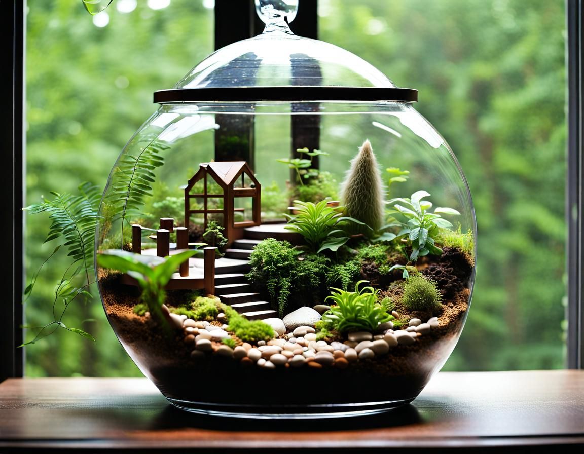 A terrarium is a massive, enclosed ecosystem in a transparent container ...
