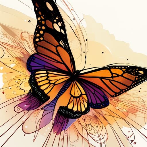 Monarch Butterfly Motif Purple - AI Generated Artwork - NightCafe Creator