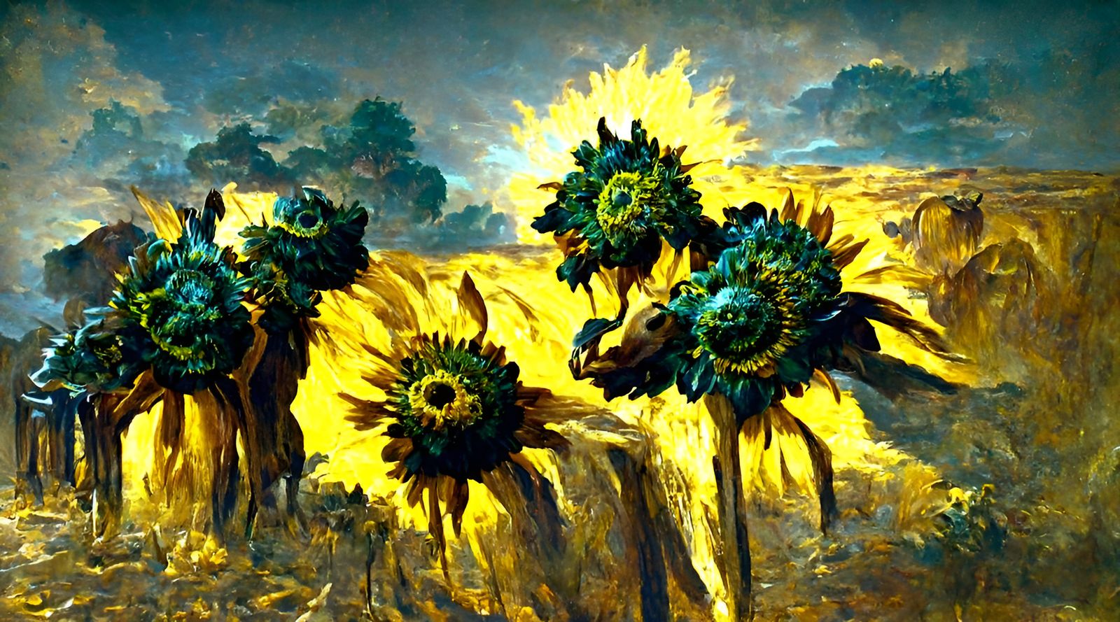 Sunflowers 8K by Asher Brown Durand, René Magritte, Salvador Dalí, Van ...
