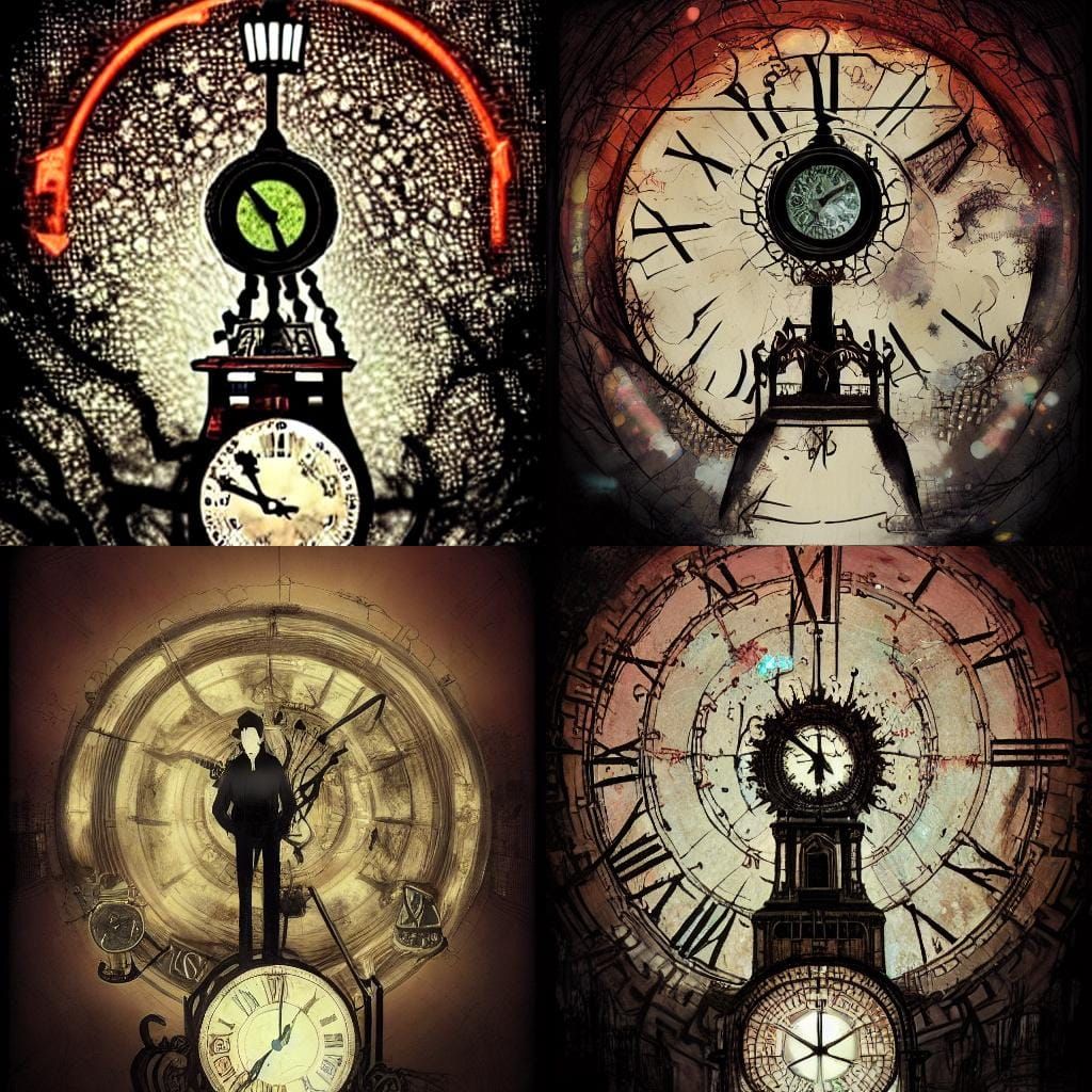 large-wrought-iron-clock-entrenched-in-city-square-tolling-down-to ...